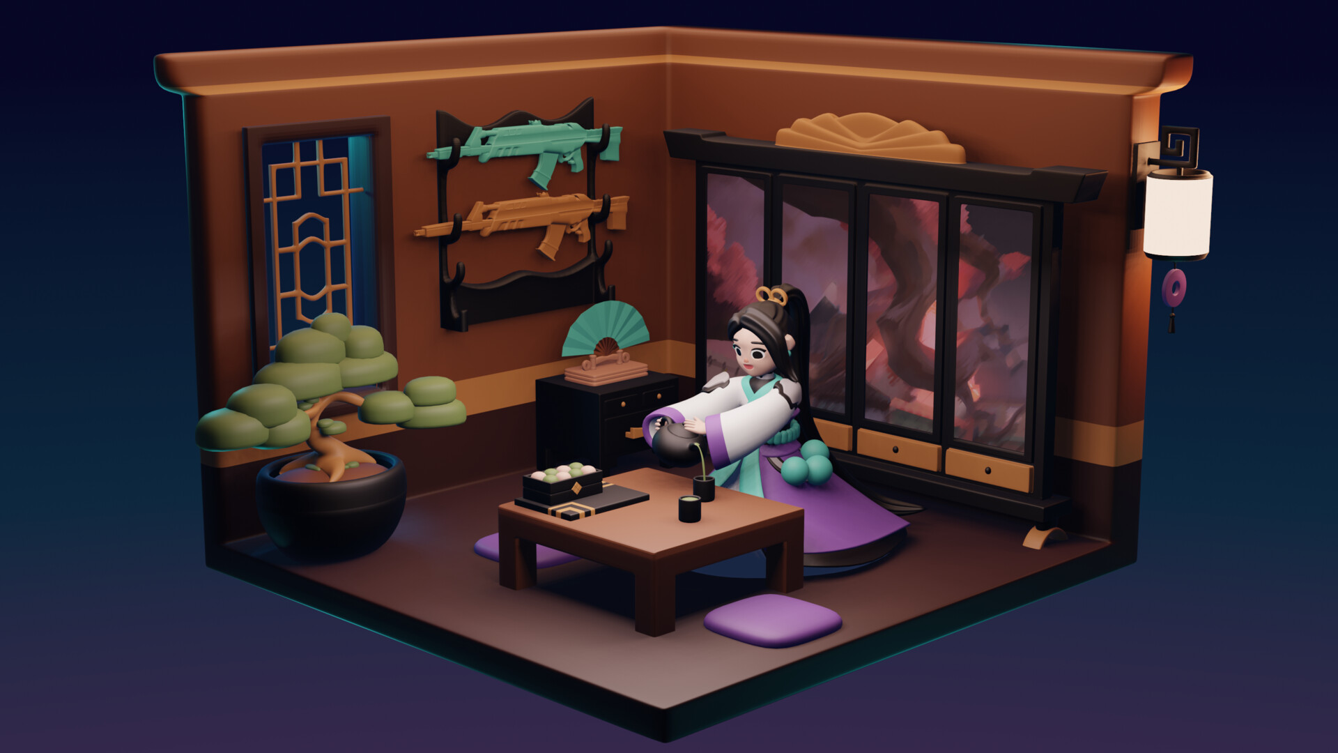 ArtStation - Tea Time with Sage (VALORANT 3D Fanart)