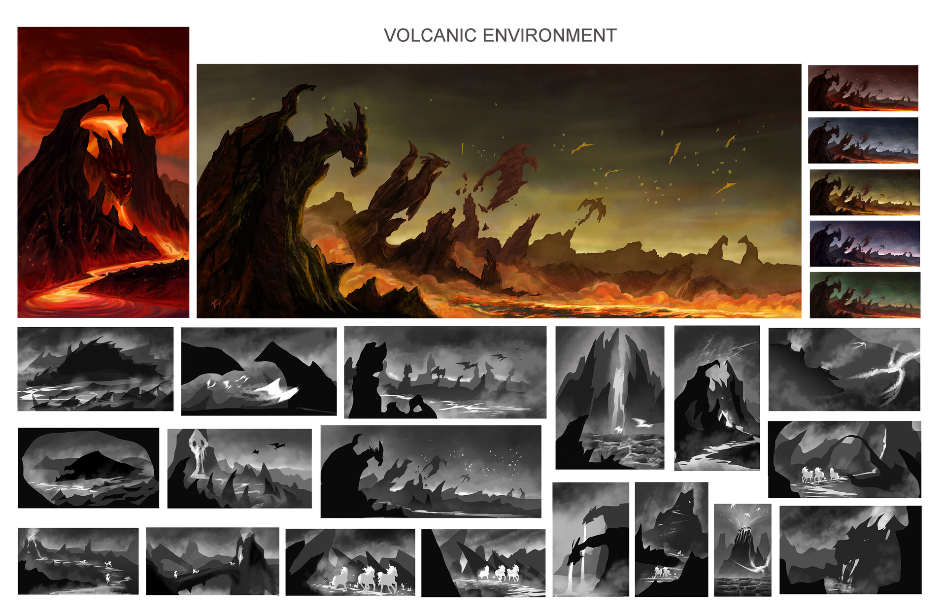 ArtStation - Volcanic Dragons - Environment concept