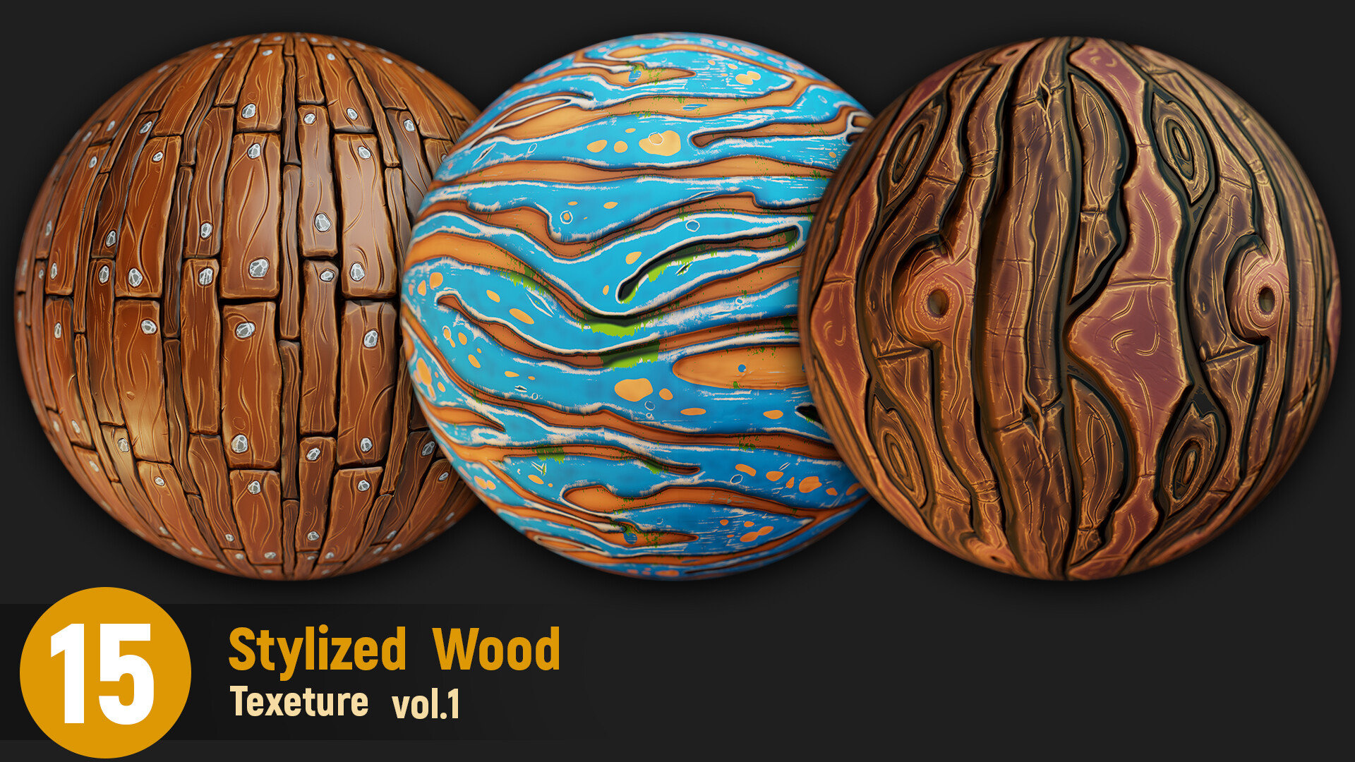 sajjad - 15 Stylized Wood Textures Vol.1