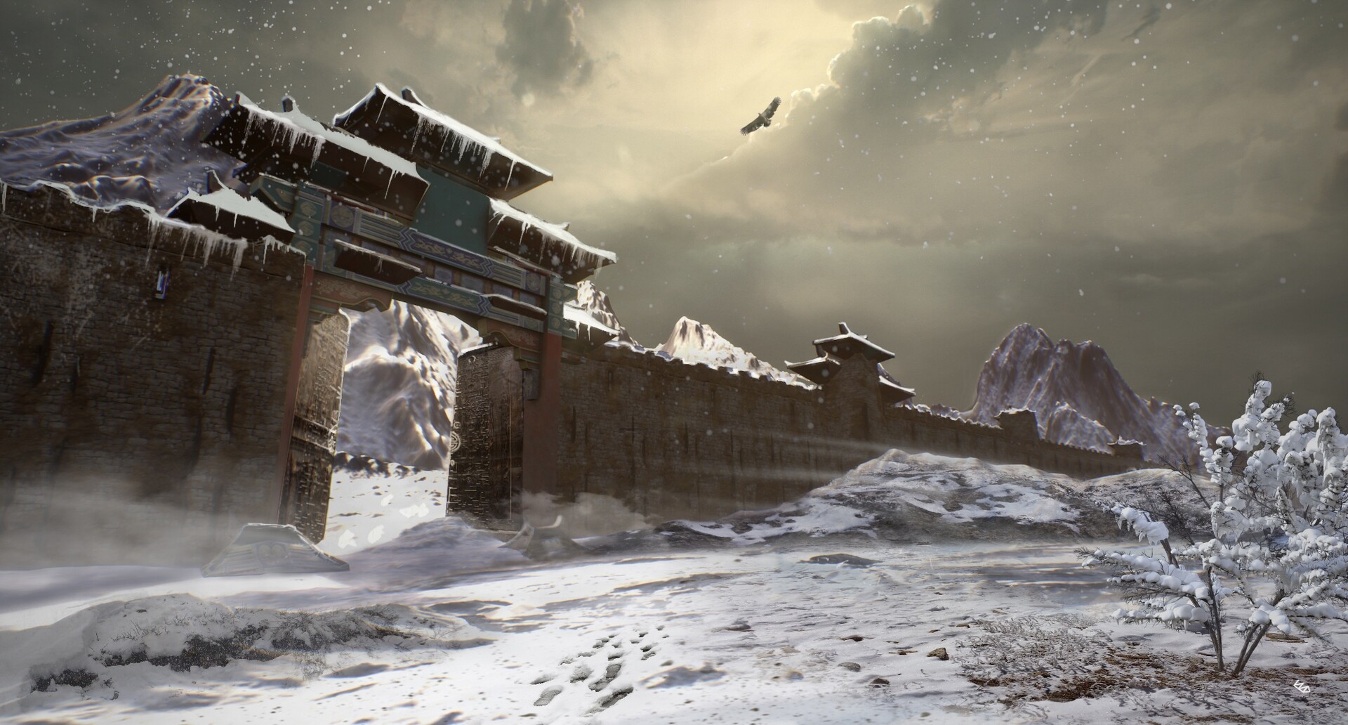 ArtStation - The great gate - 萬里長城 - daily artwork