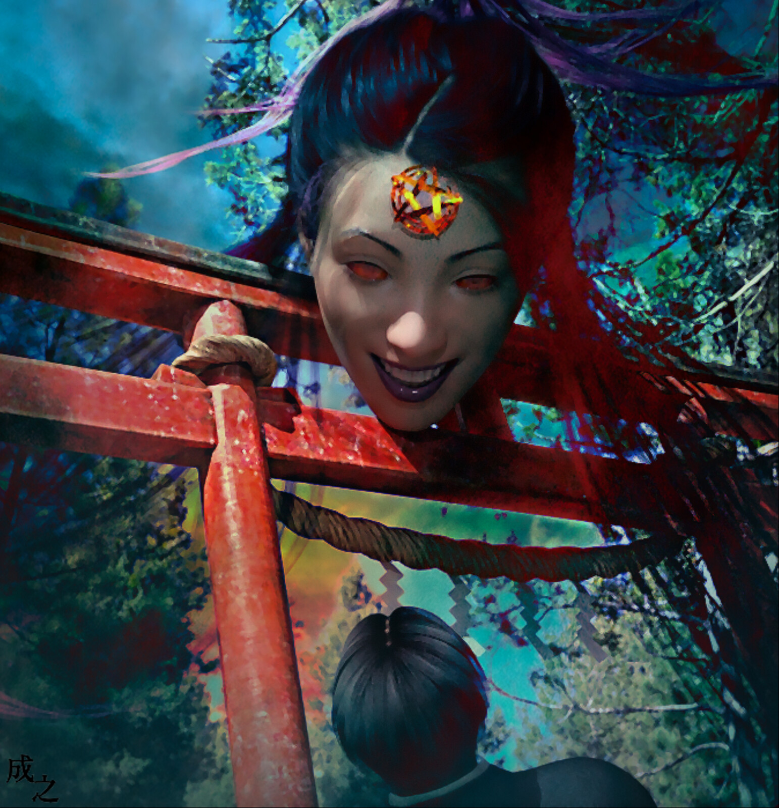 NARIYUKI SHIMAMOTO - OTOROSHI (JAPANESE YOKAI WHO PROTECT THE SHRINE)