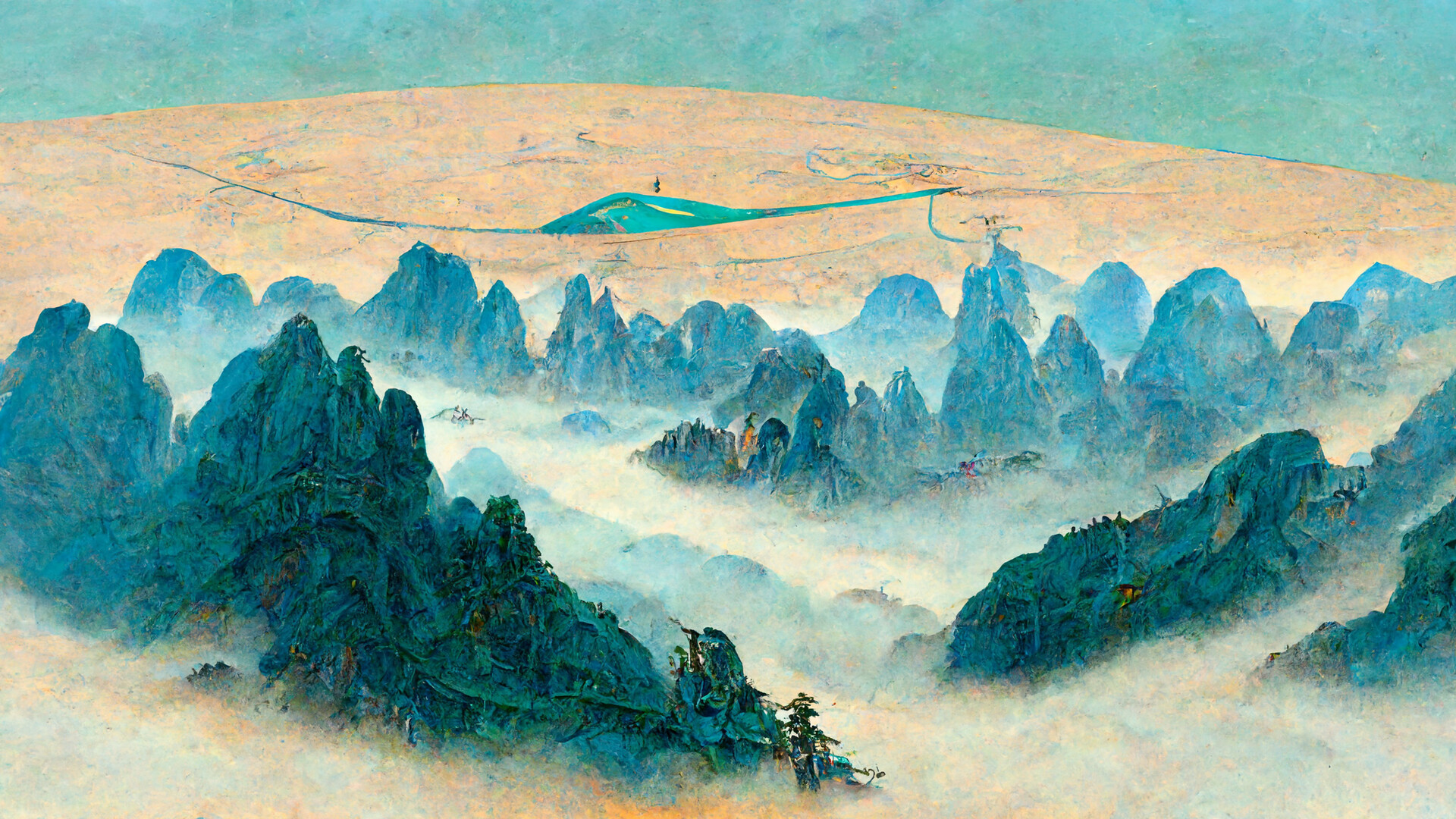 ArtStation - Chinese mountain landscape