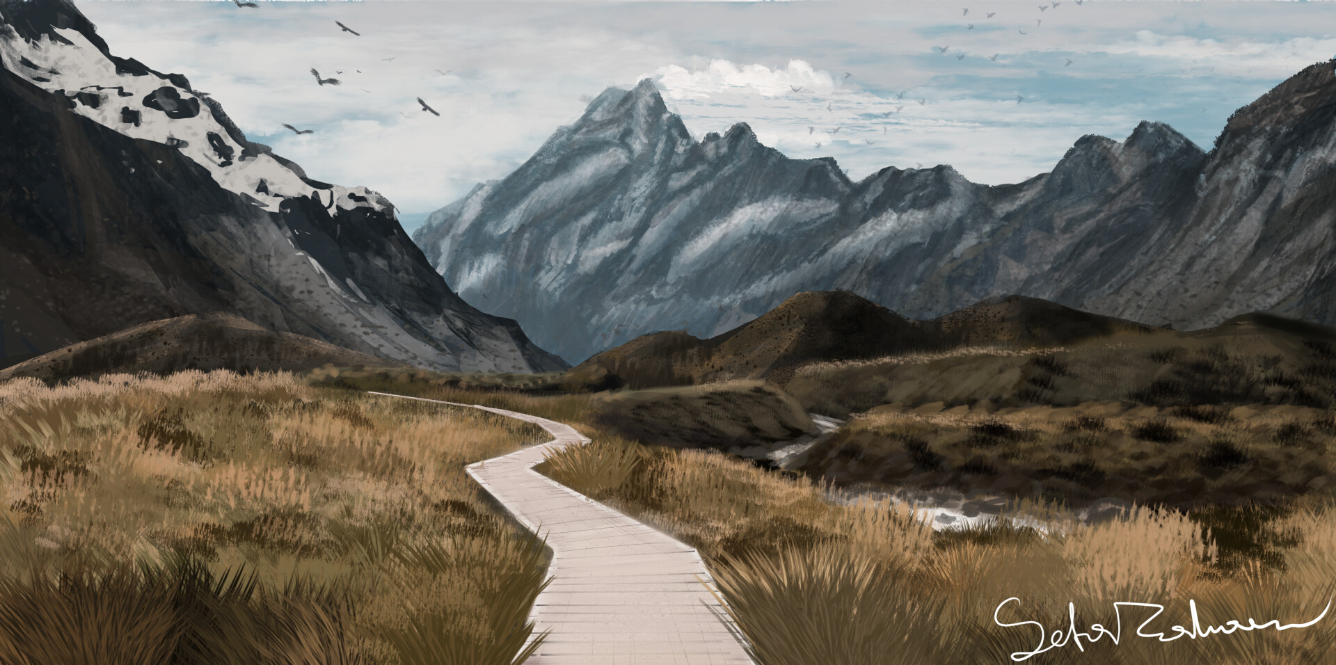 ArtStation - Mountain landscape