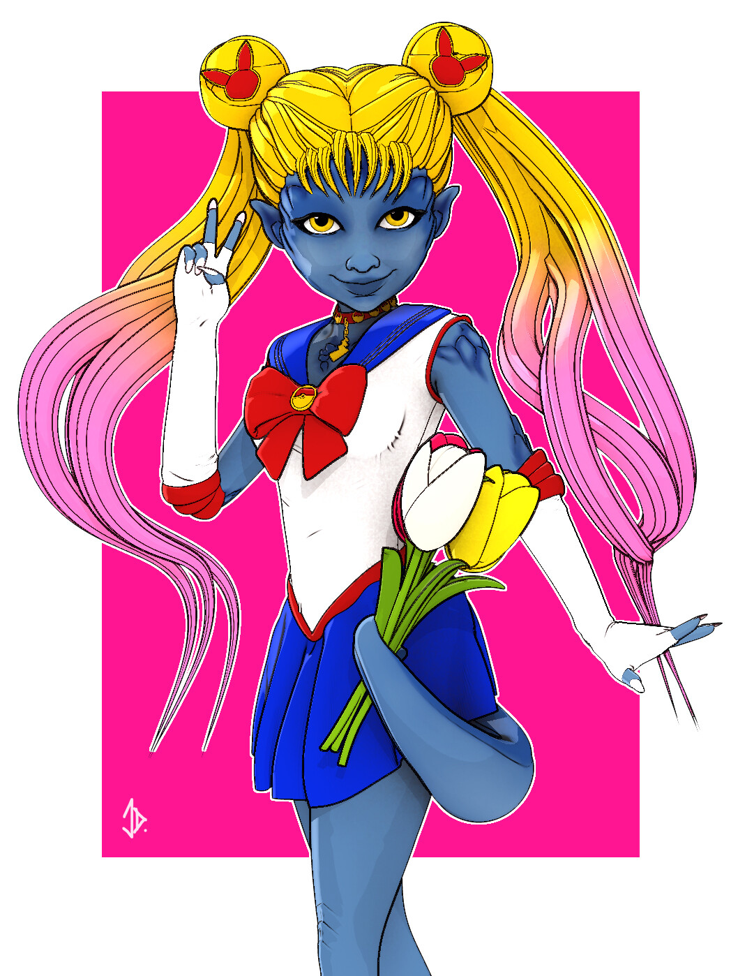 ArtStation - sailor moon, godzilla & a florist