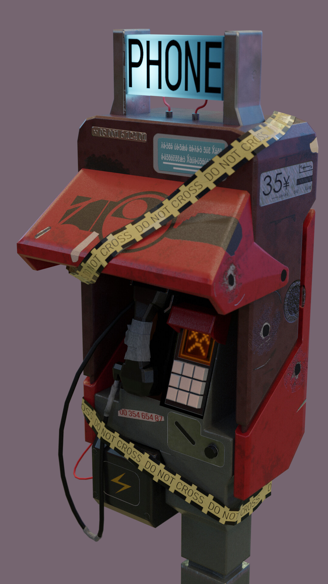 ArtStation - 3D Phone booth; original concept by Arthur Mougne