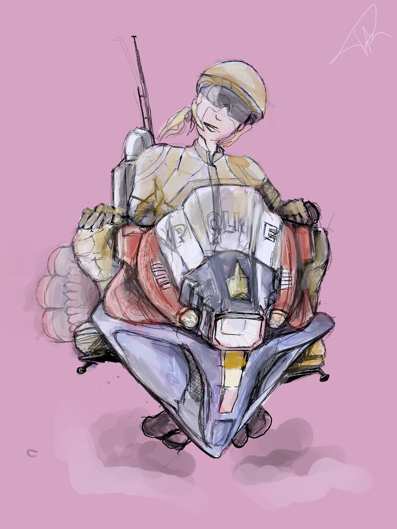 ArtStation - Future police bike girl