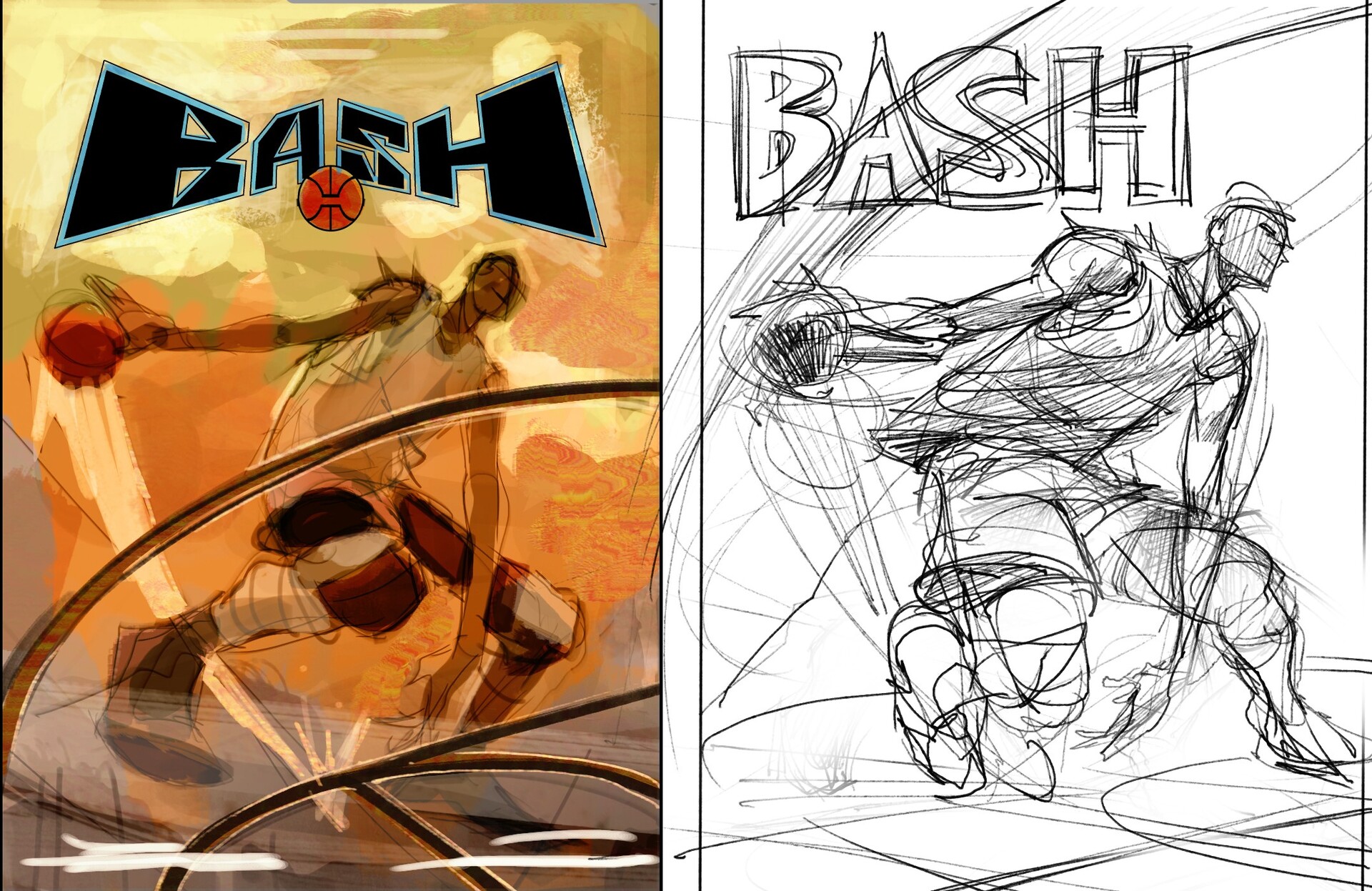 Vince Serrano - "BASH!" Cover - Rudy Gobert Comics