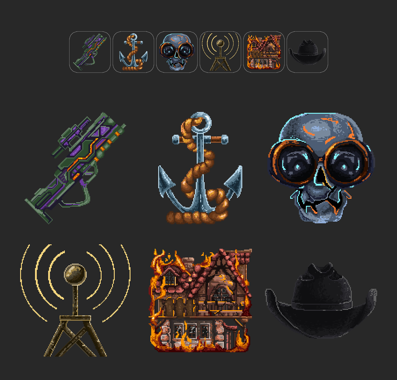 ArtStation - Pixel Art Icons for the "Lovecraft: The Musical" Upcomming ...