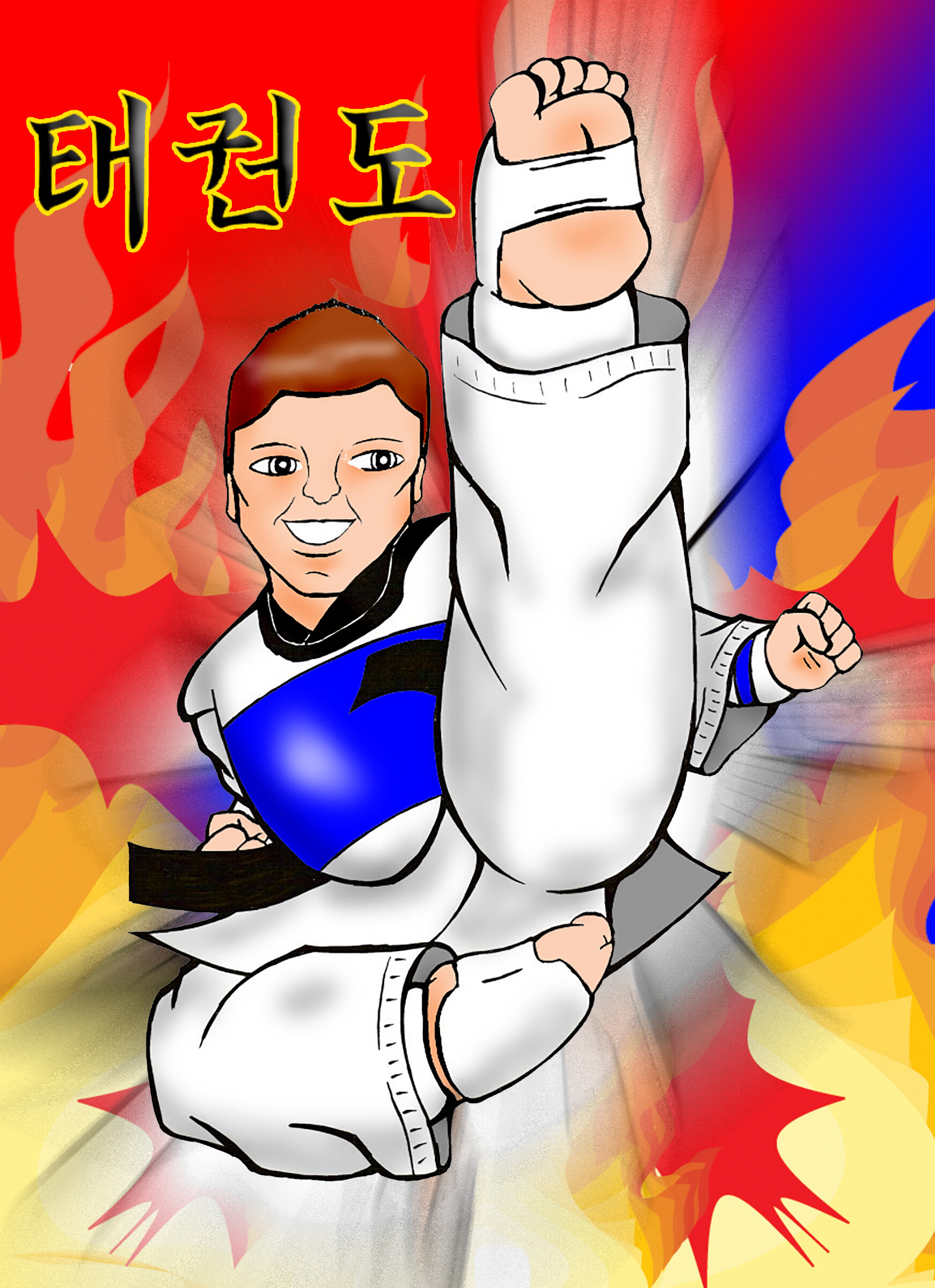 ArtStation - Taekwondo Man Jump Kick 1