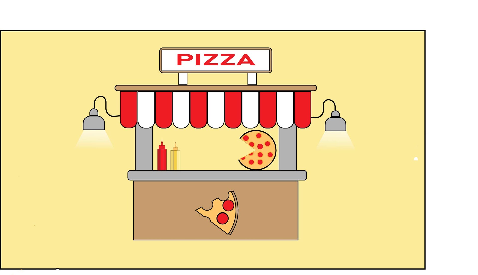 ArtStation - pizza stall illustration