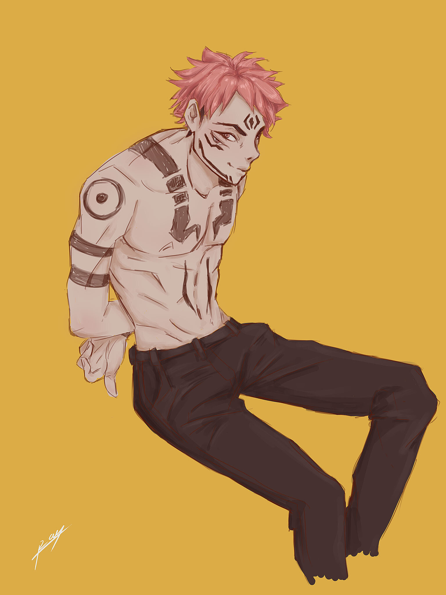 ArtStation - shirtless sukuna