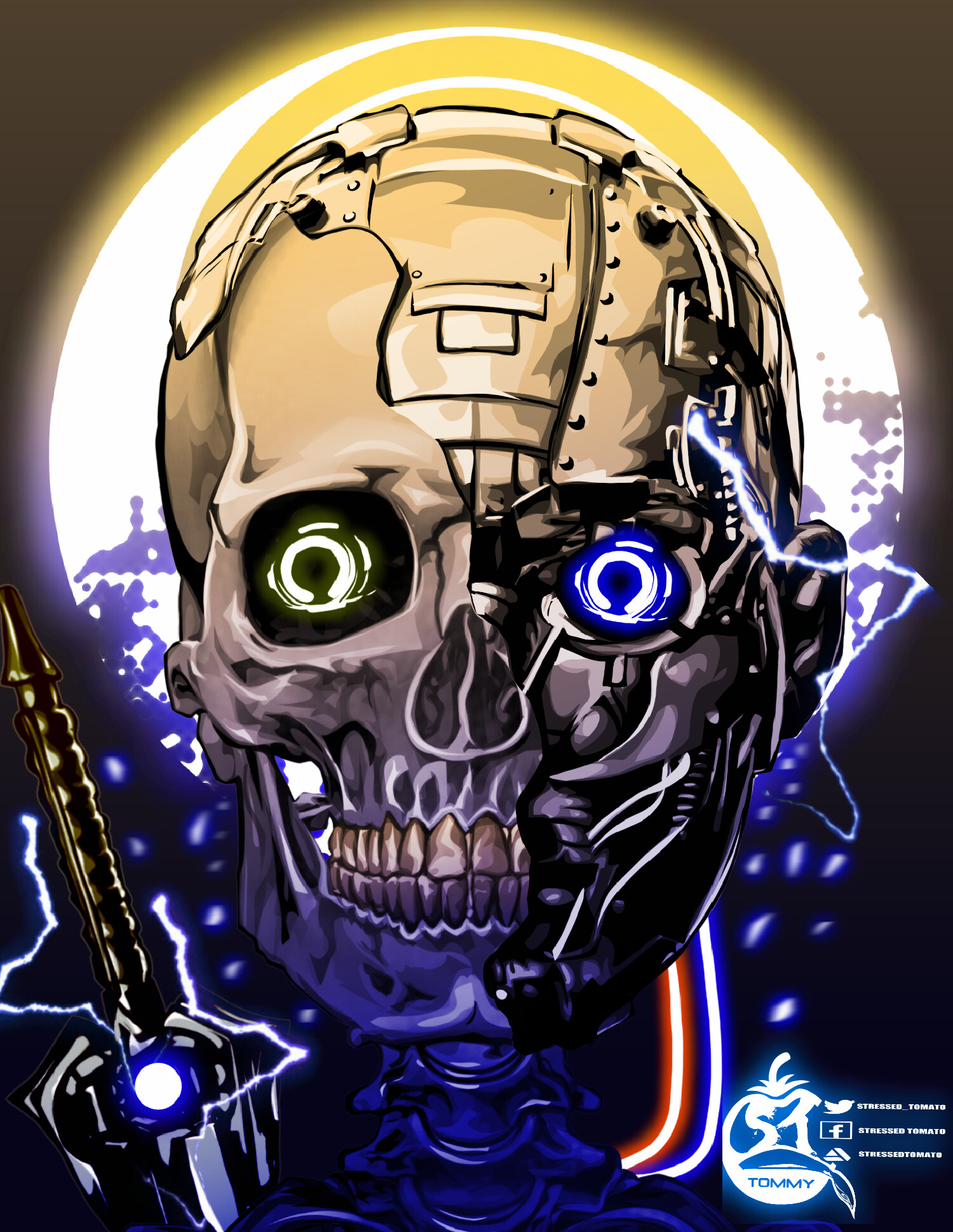ArtStation - GLOWING SKULL:CYBORG