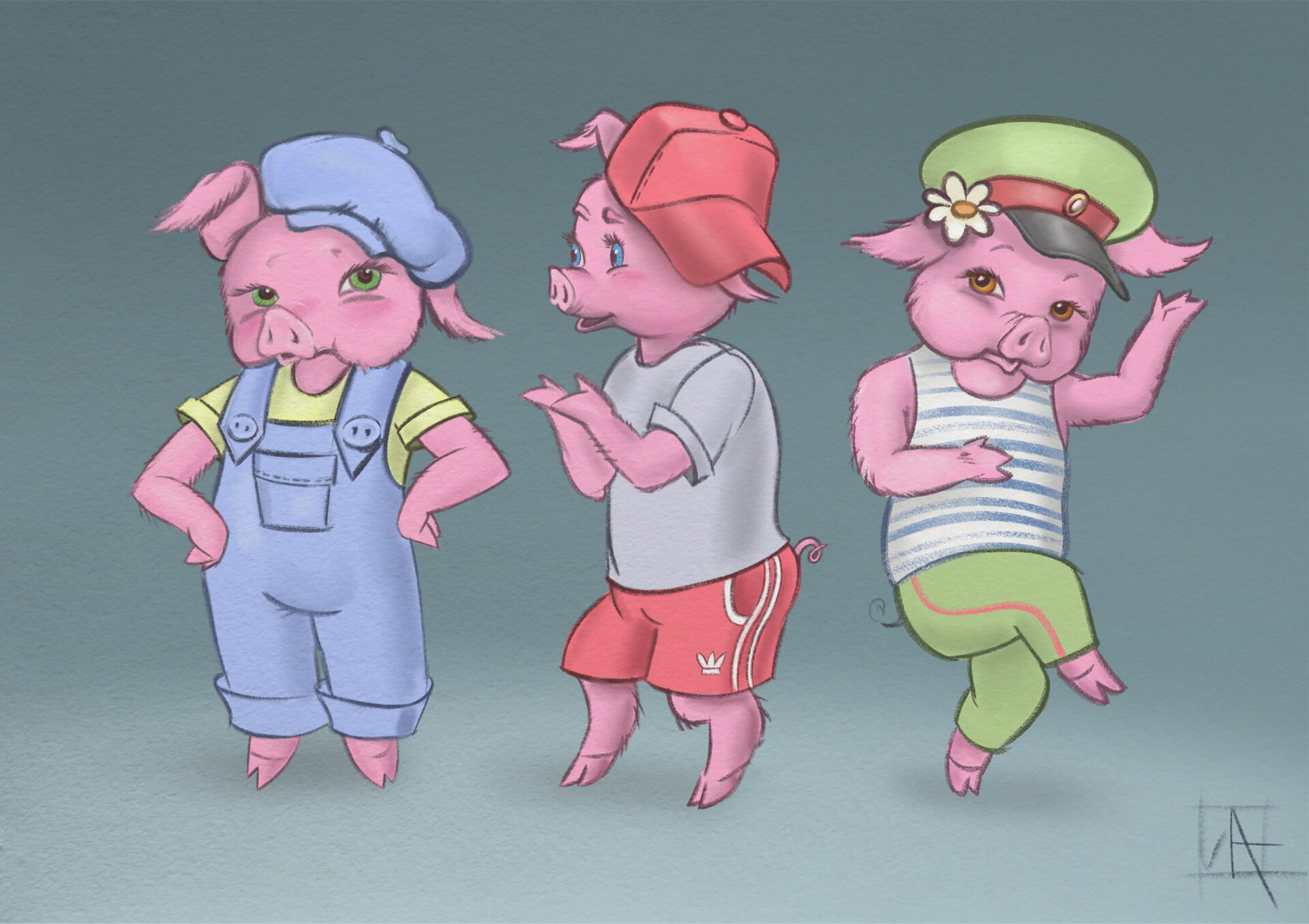 ArtStation - Three pigs.