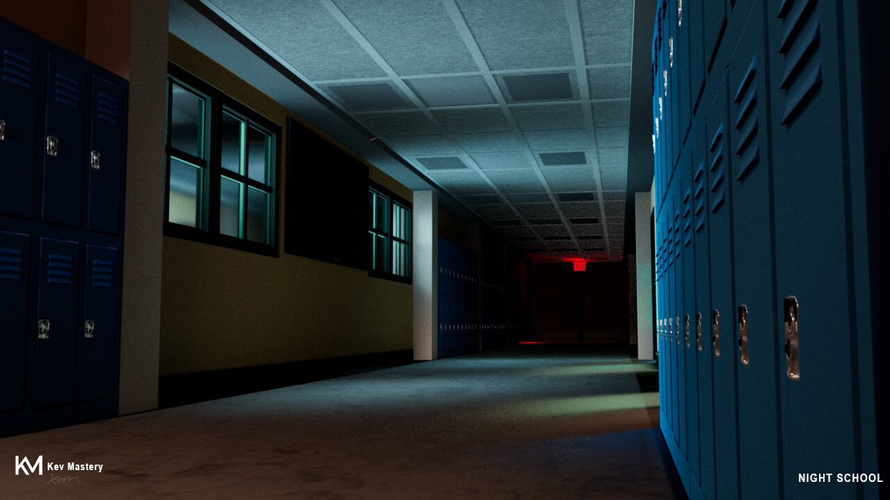 ArtStation - School Hallway