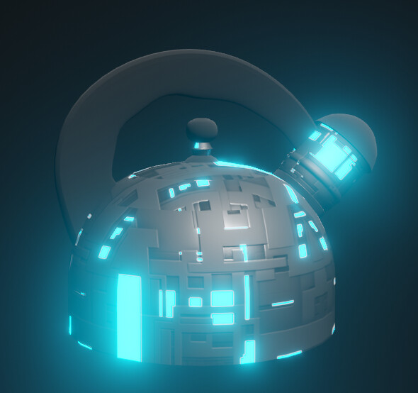 ArtStation - my latest work ... a teapot with a procedural map