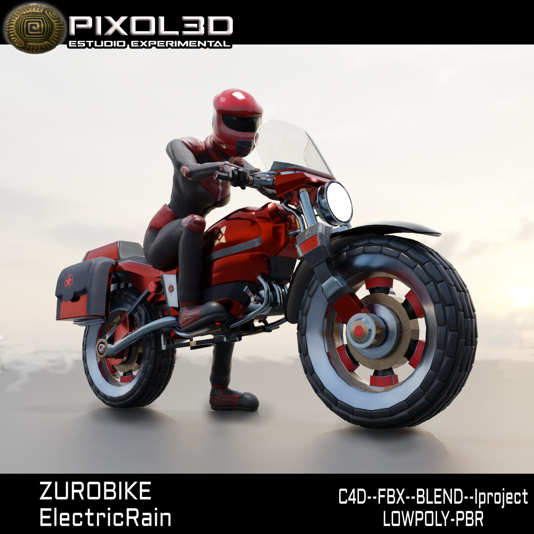 ArtStation - ZuroBike and Pilot -- retro electric motorcycle--