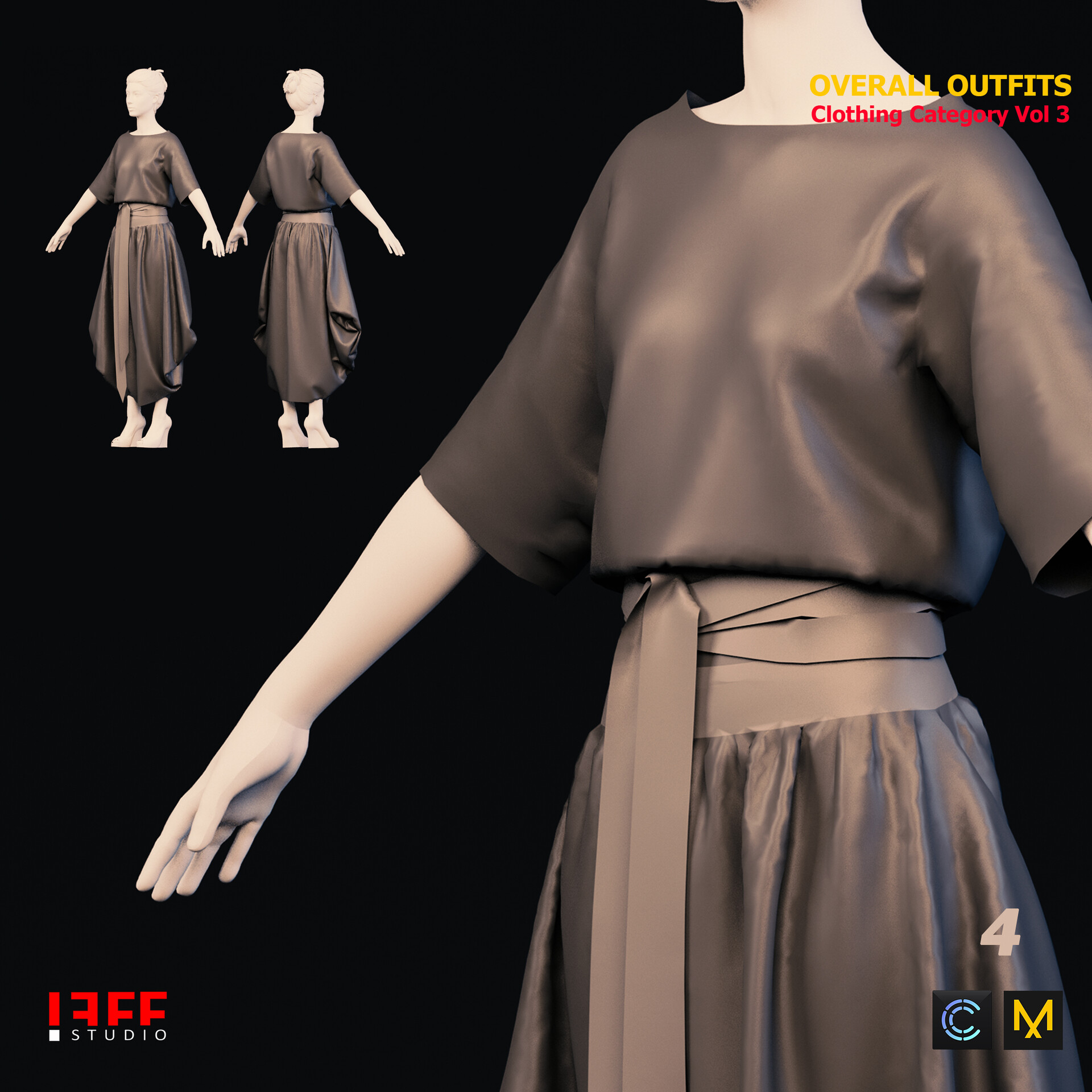 Jeff Studio - 5 OVERALL OUTFITS + 3 GLASSES AS A GIFT / Marvelous ...