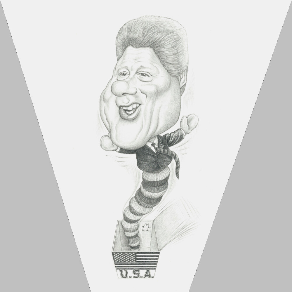Bill Clinton Cartoon Drawing