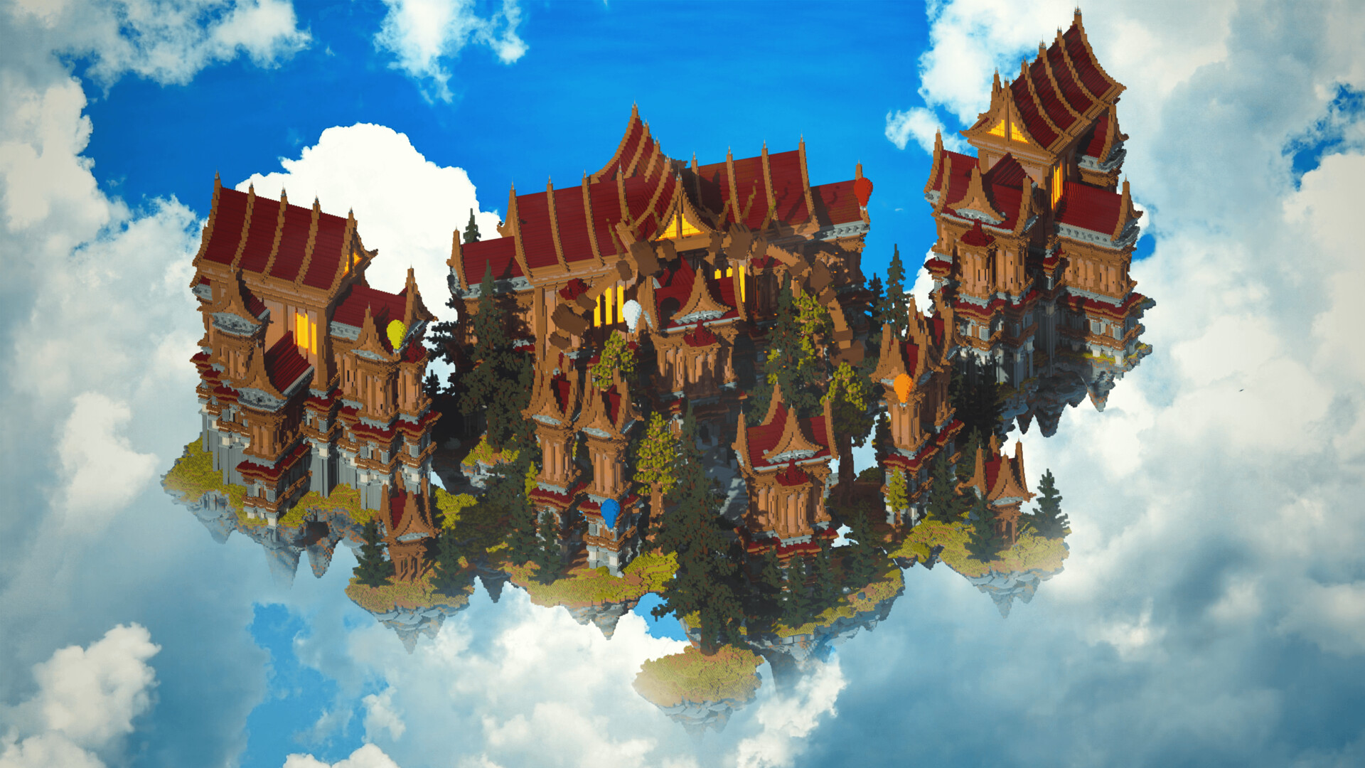 ArtStation - Fly-Island Lobby (minecraft map)