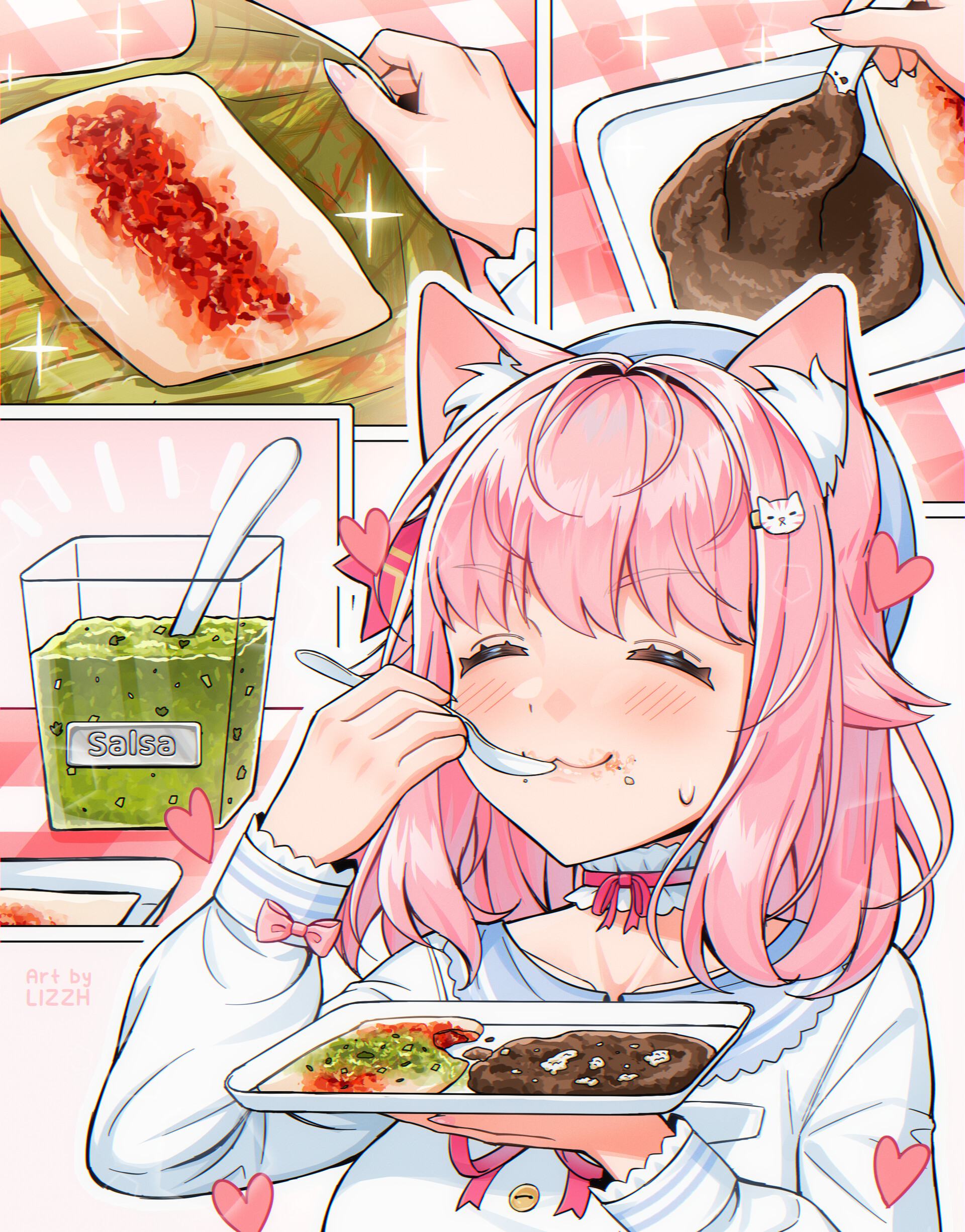 ArtStation - Mii chan eating pork tamal