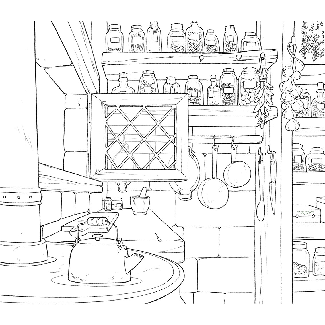 ArtStation - Lineart kitchen