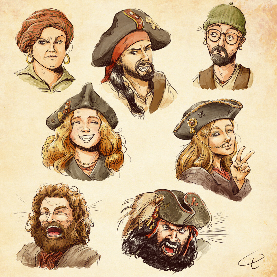 ArtStation - Pirate portrait studies