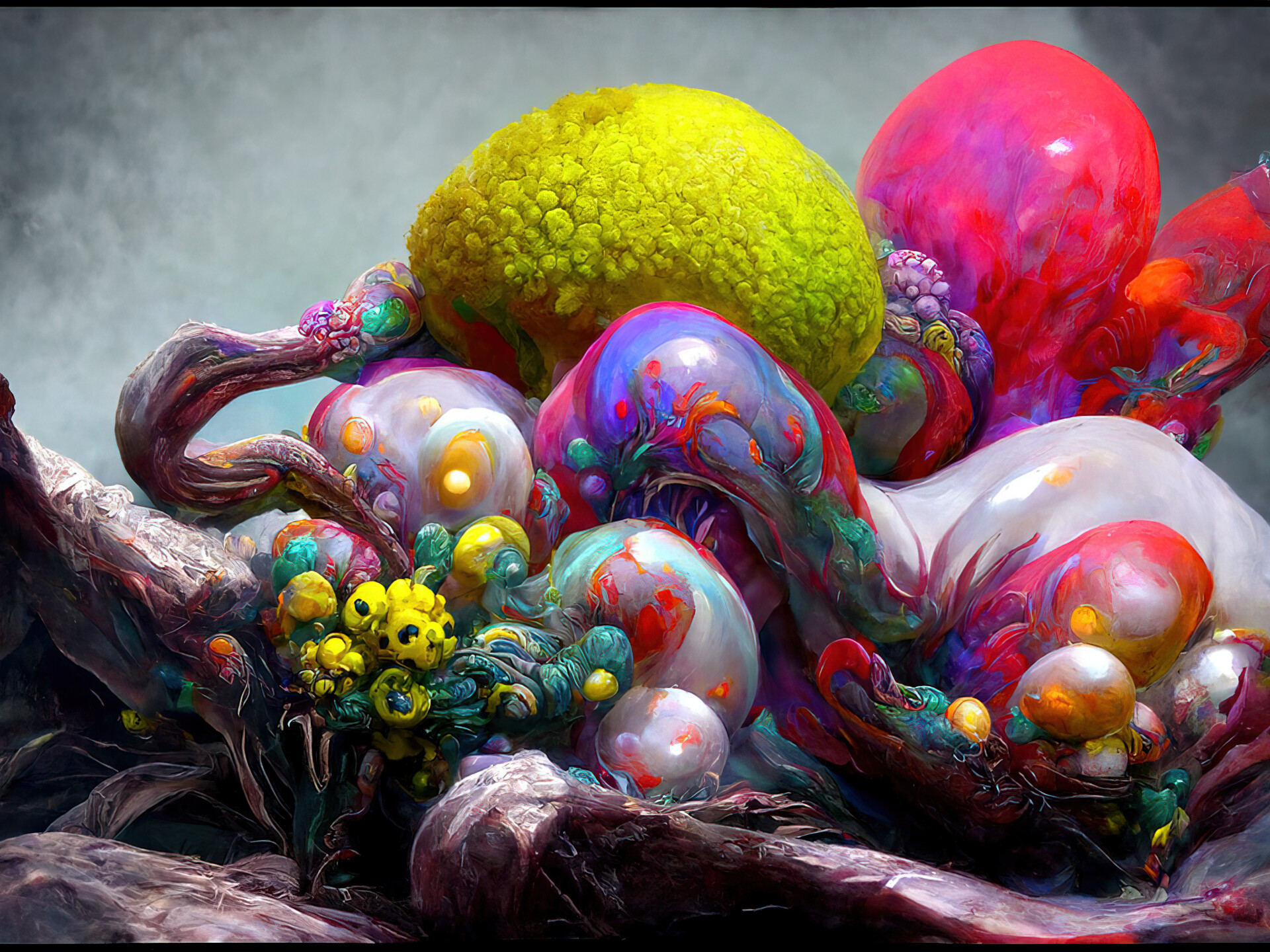 ArtStation - A.I Still life painting of alien plants