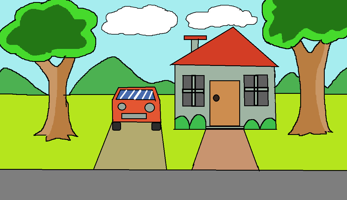 ArtStation - car and house