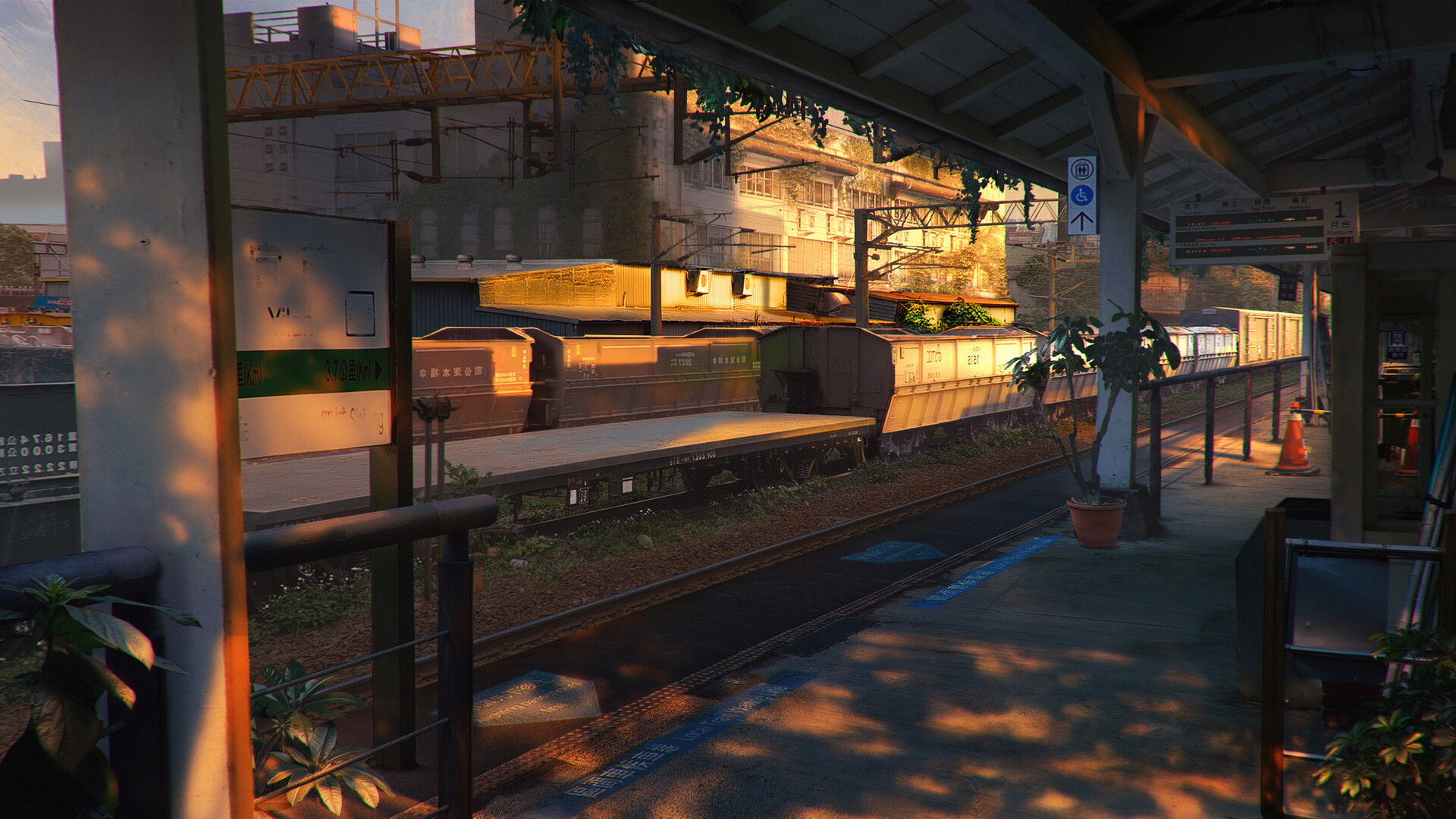 Ian Tsai - Train station at sunset