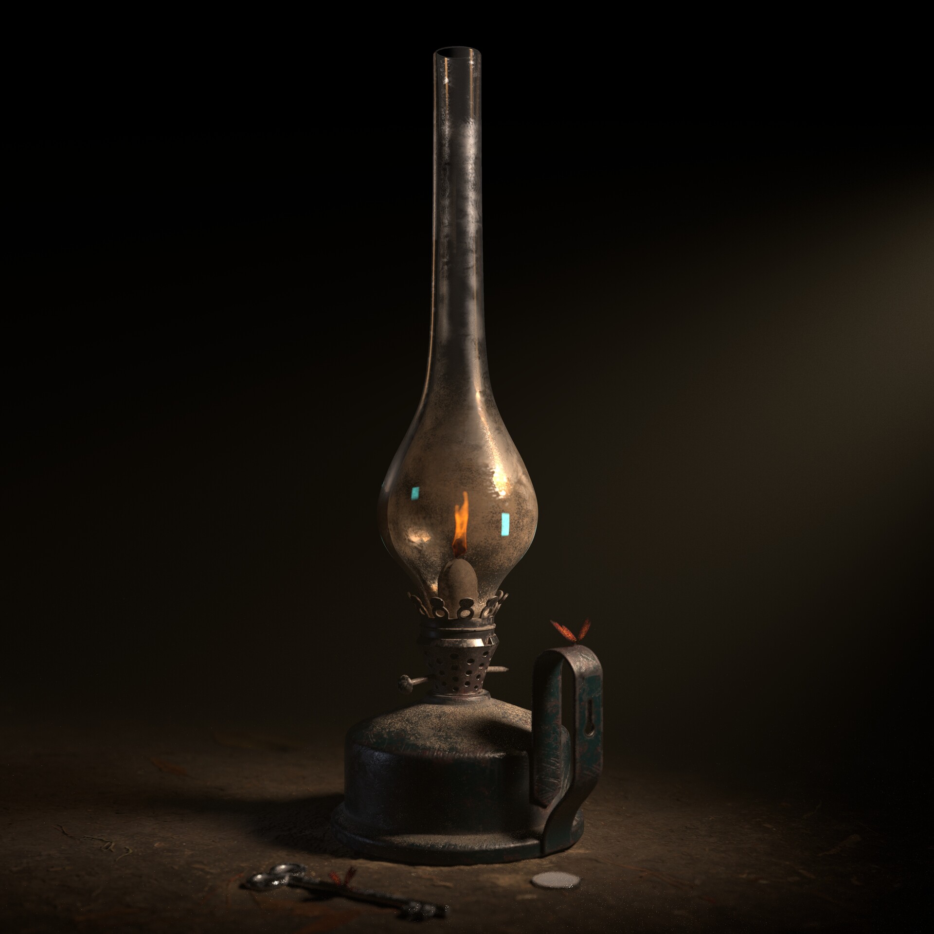 ArtStation - Oil lamp under spotlight