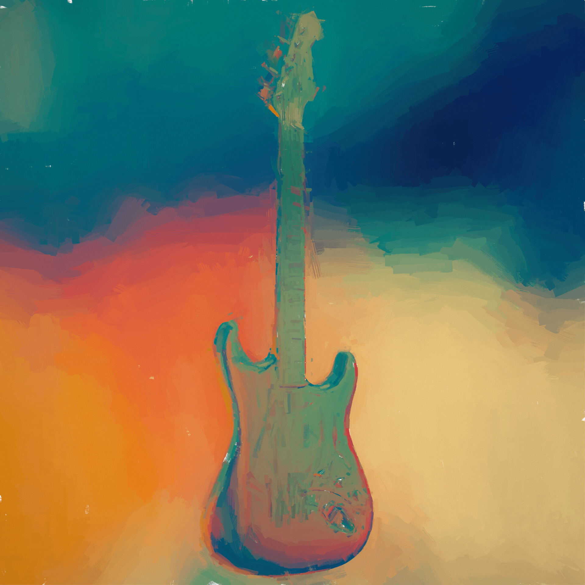 Abstract Guitar Sketch