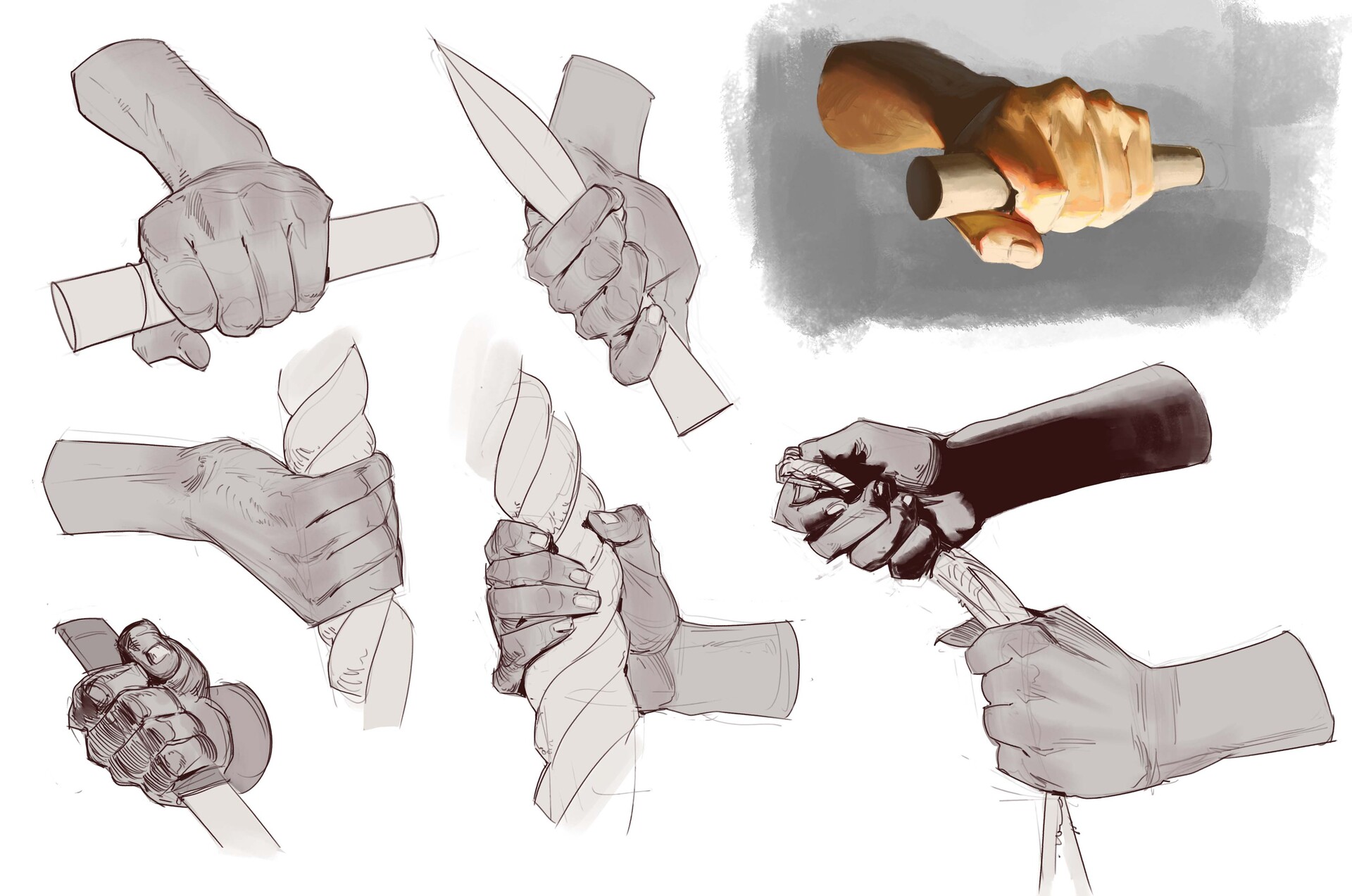 hand holding sword reference