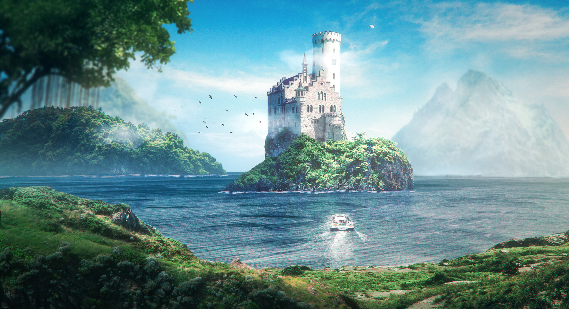 ArtStation - The Island Castle is middle of sea!