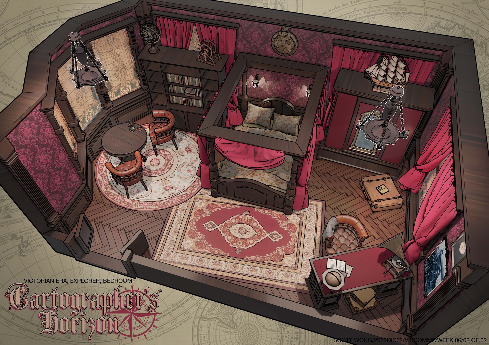 Mabel Wong (schawt) - Cartographer's Horizon | RPG Rooms, Victorian ...