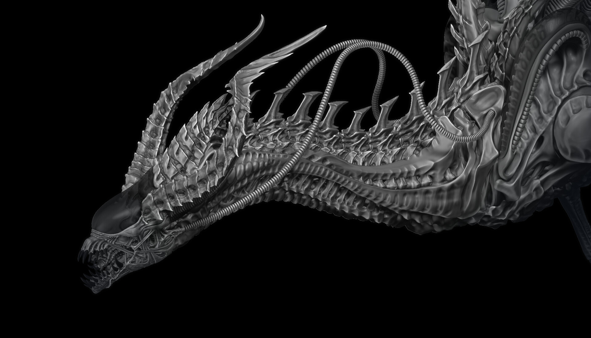 ArtStation - 异形龙 完成 xenomorph dragon over