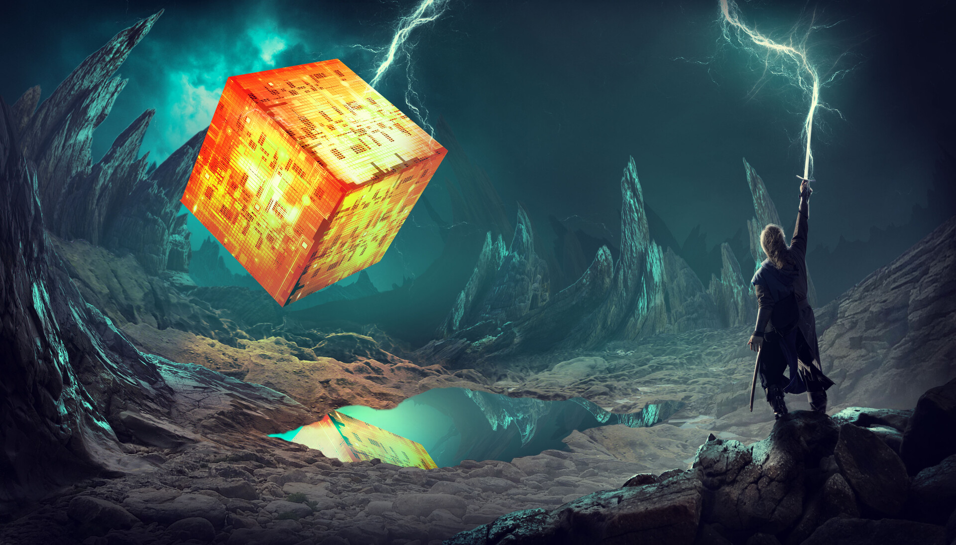 ArtStation - Cube anmd Thunder | Photoshop Manipulation