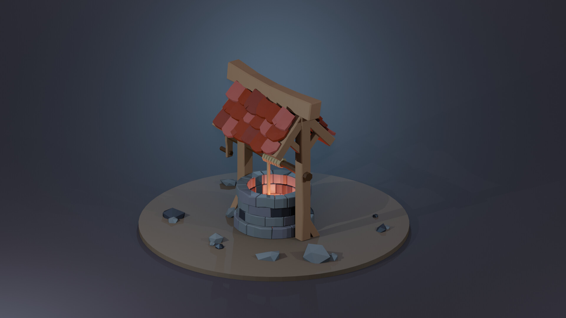 ArtStation - Low Poly Haunted Well