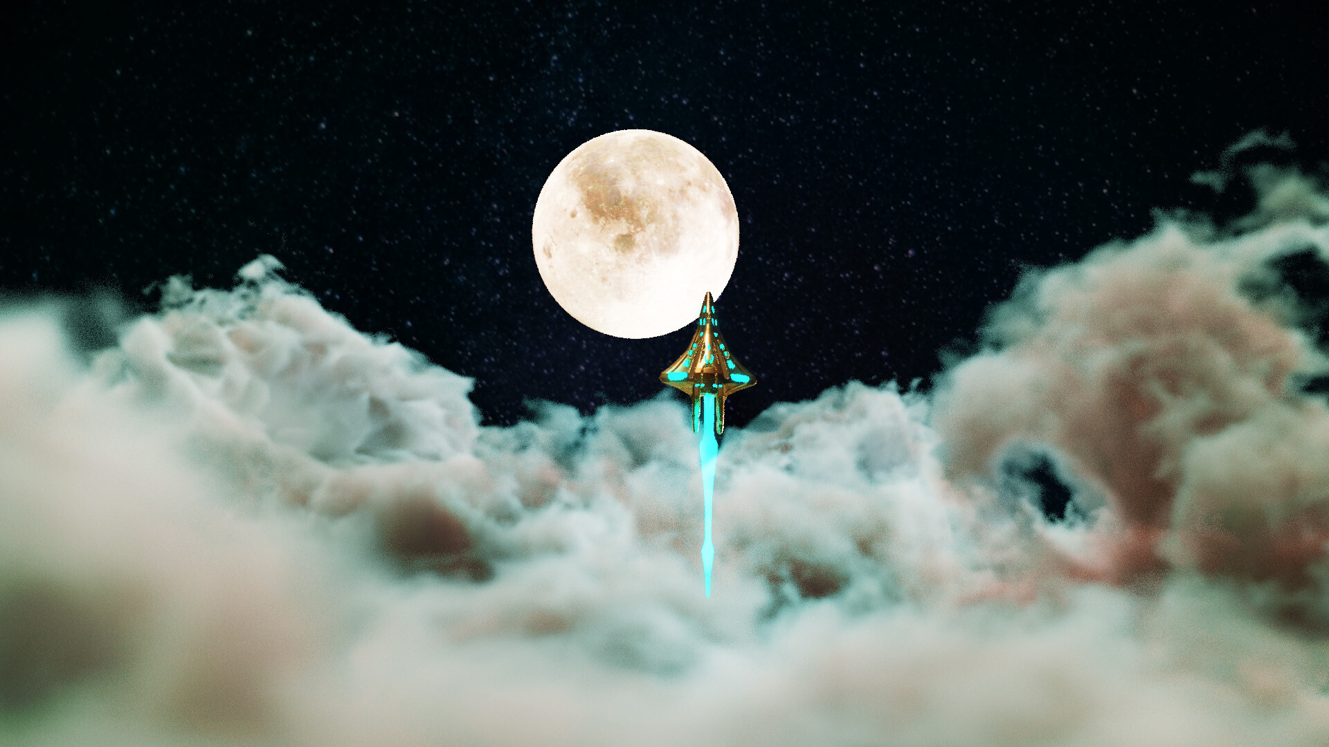 ArtStation - karma clouds + starship