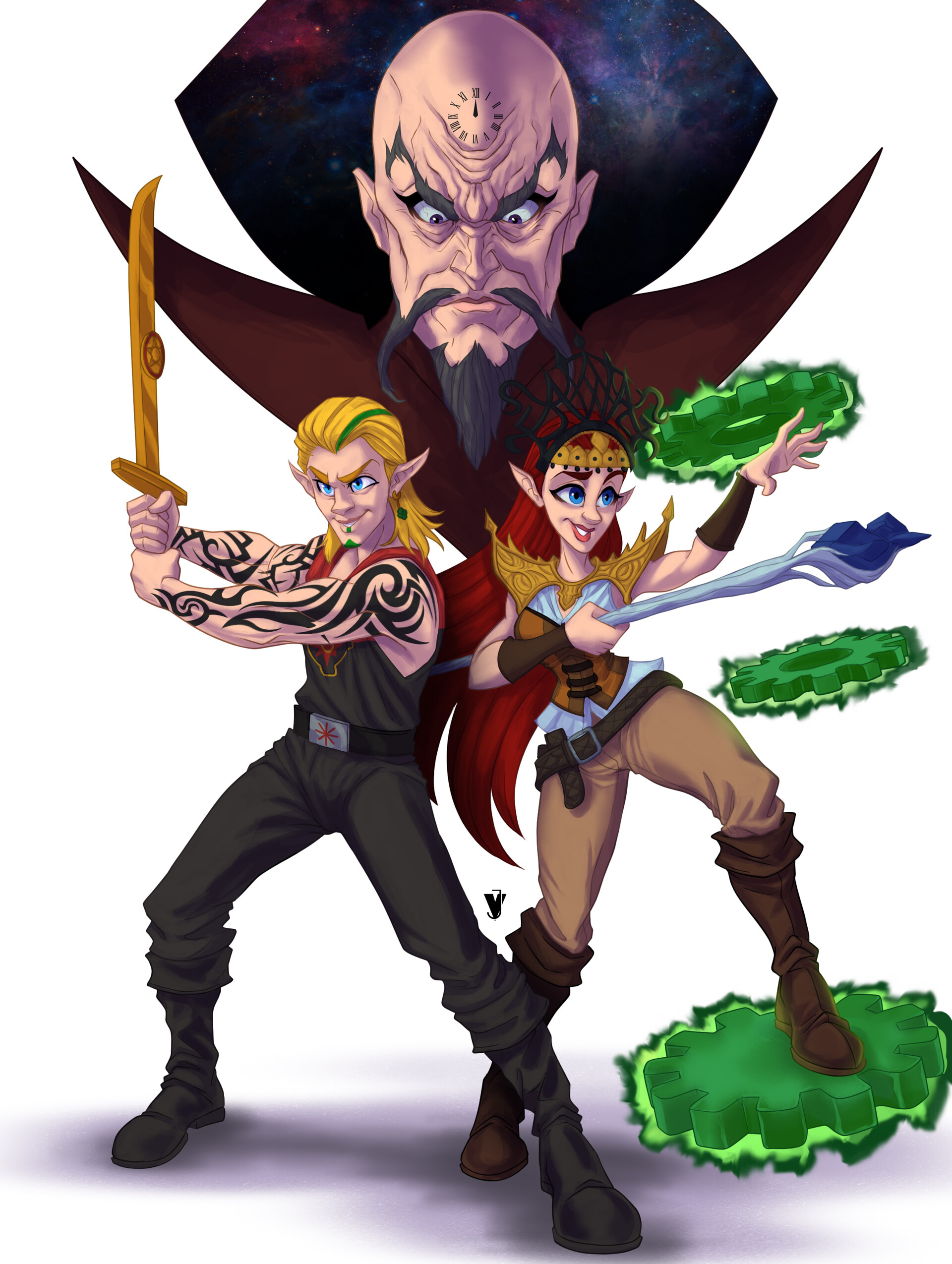 ArtStation - Commission - two characters - full body - shaded