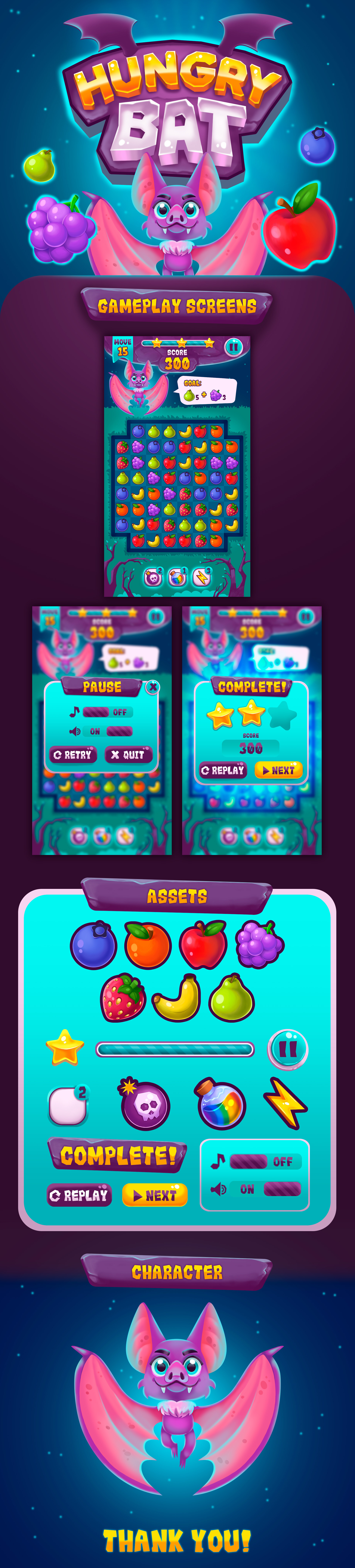 Christine Simas - "Hungry Bat" UI/2D Art
