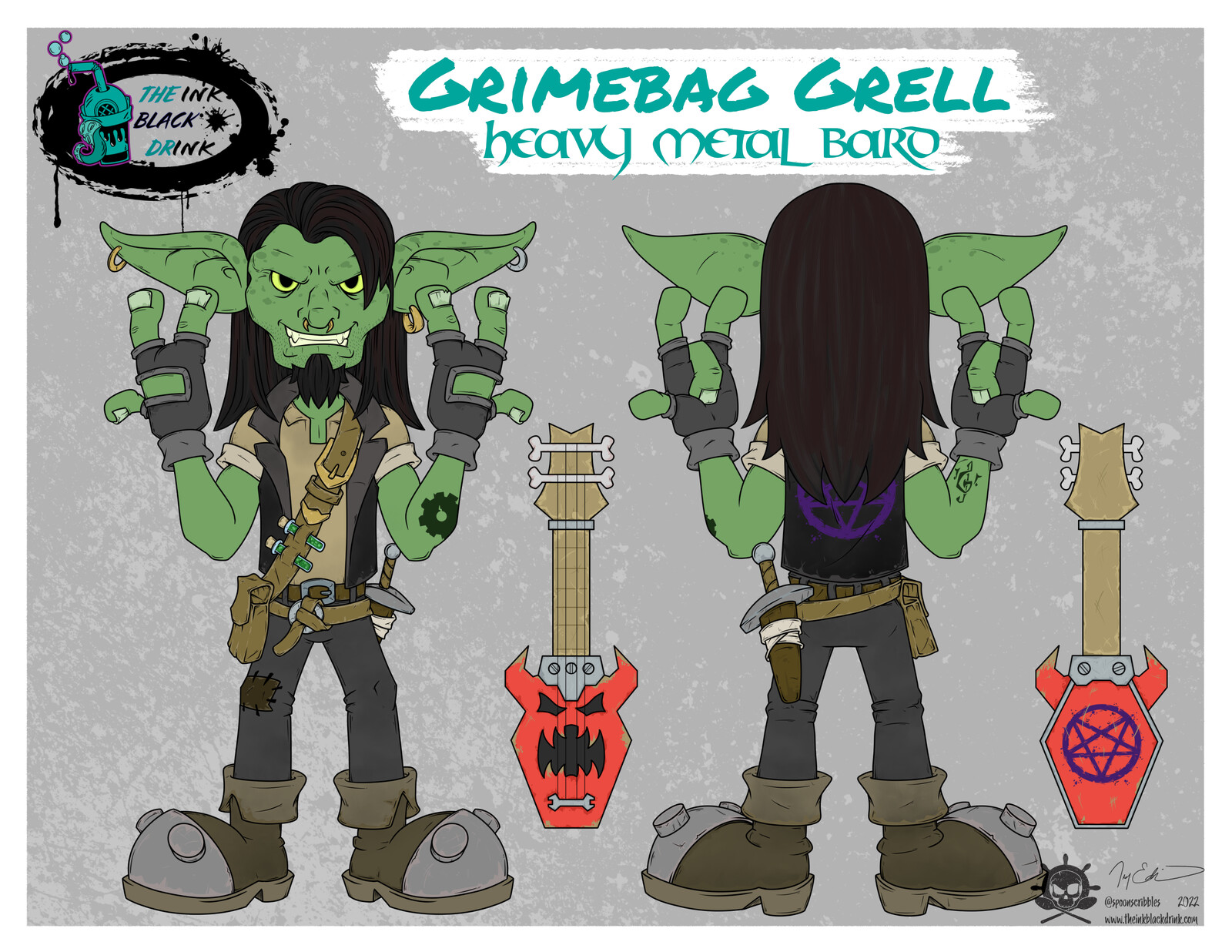 Troy Edmisten - Grimebag Grell, Heavy Metal Bard Concept Art