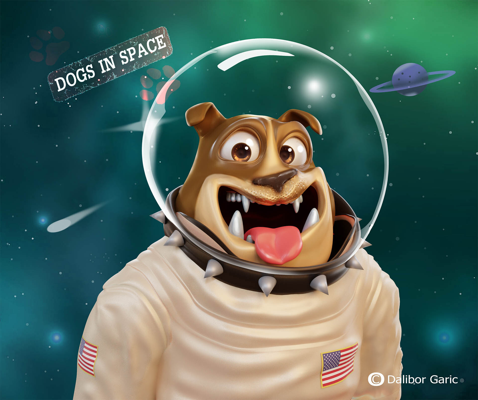ArtStation - Bulldog in space