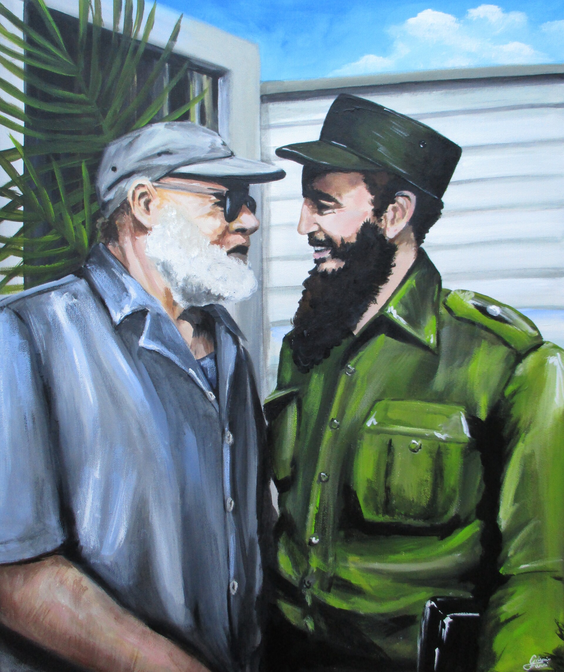 ArtStation - Ernest Hemingway And Fidel Castro 1960.