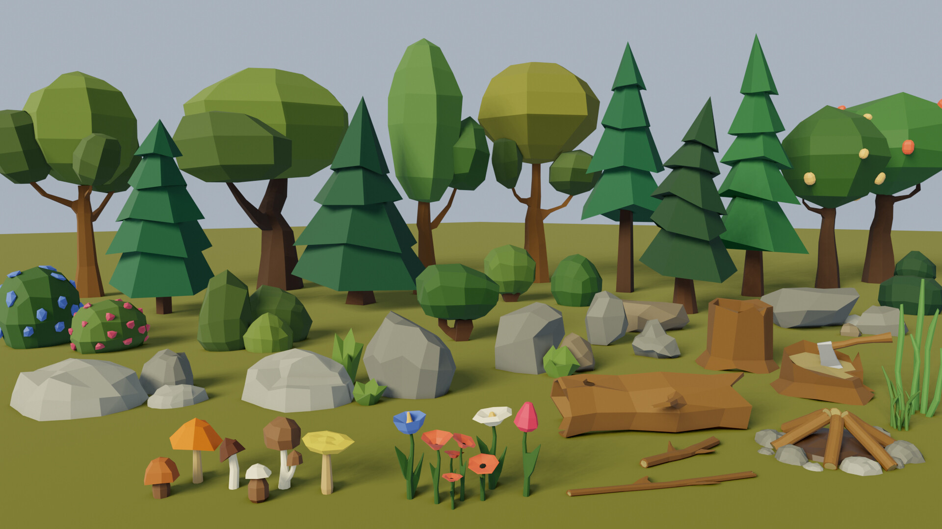 ArtStation - Low-poly Forest