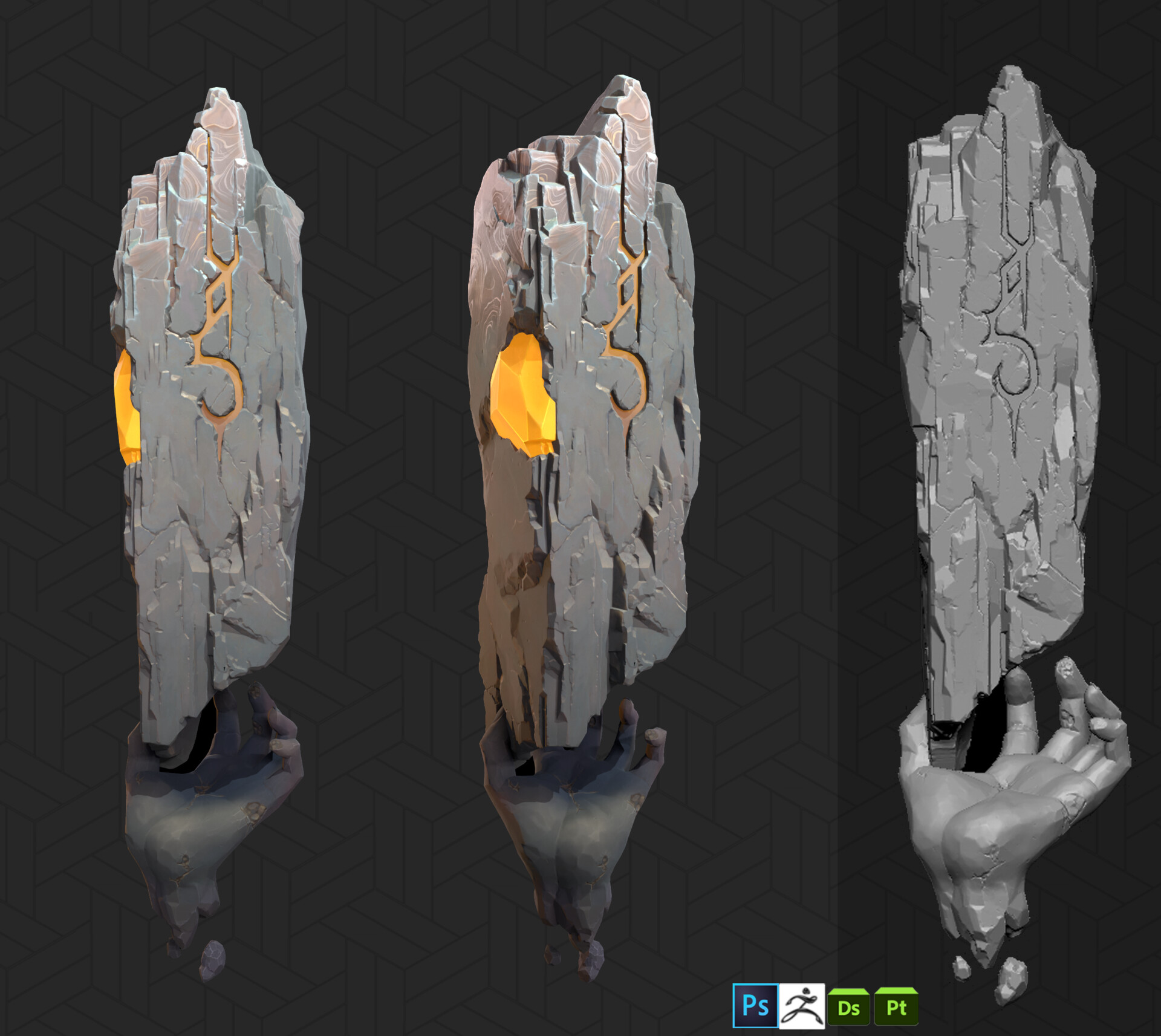 ArtStation - Hand with rock