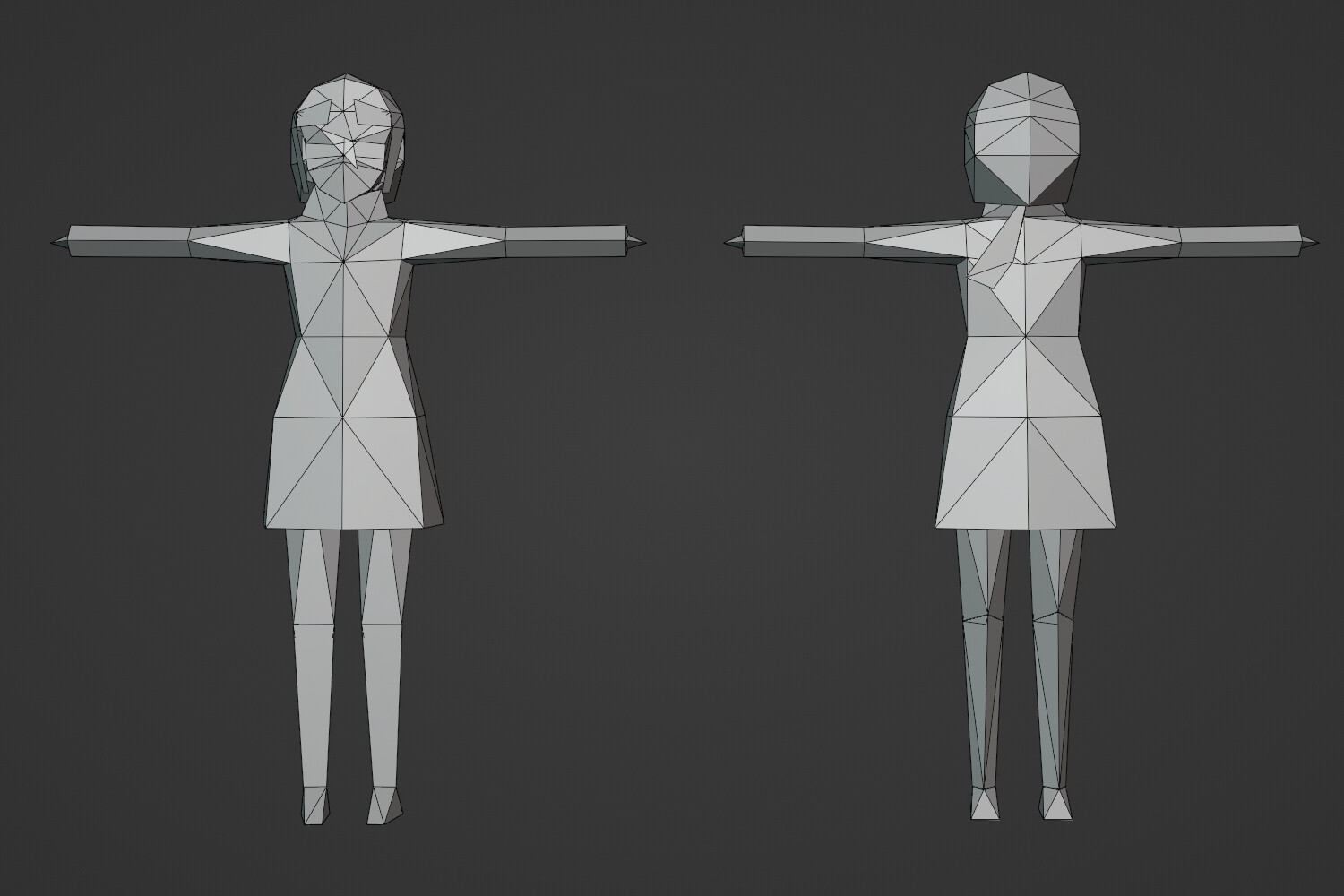 Tan - Long-range Joshikousei (Low Poly)