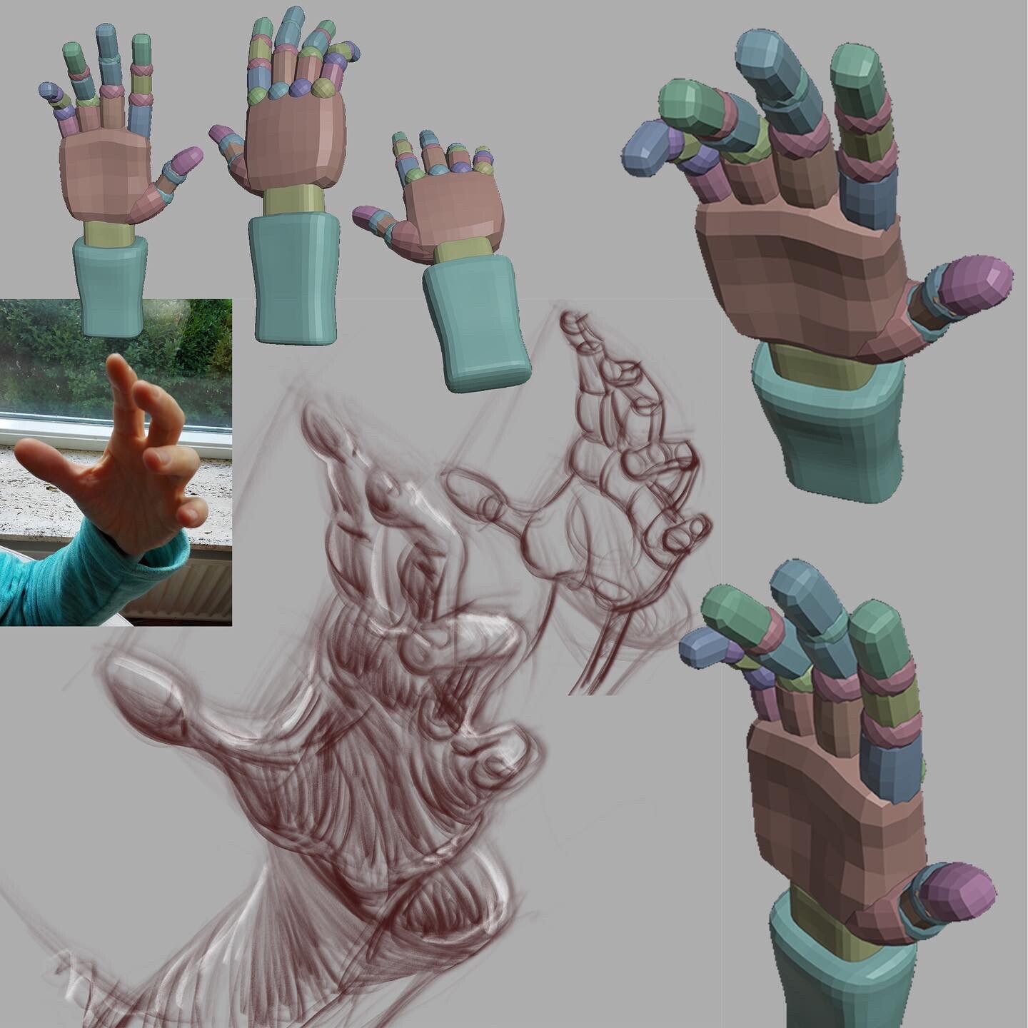 Marcel Hoekstra - Hand study 2d/3d