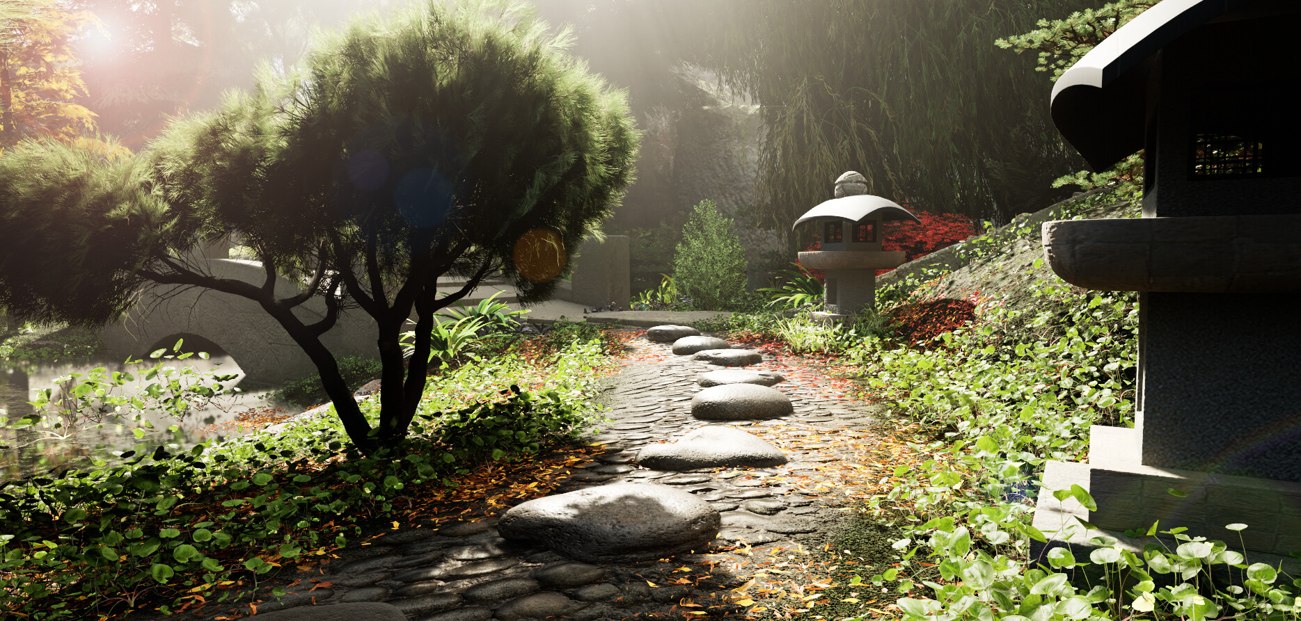 ArtStation - Stone Paths in Japanese Garden. Unreal Engine 5