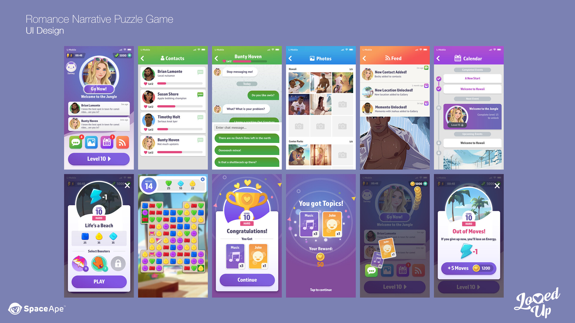 ArtStation - UI Design - Unreleased Romance Puzzle Game