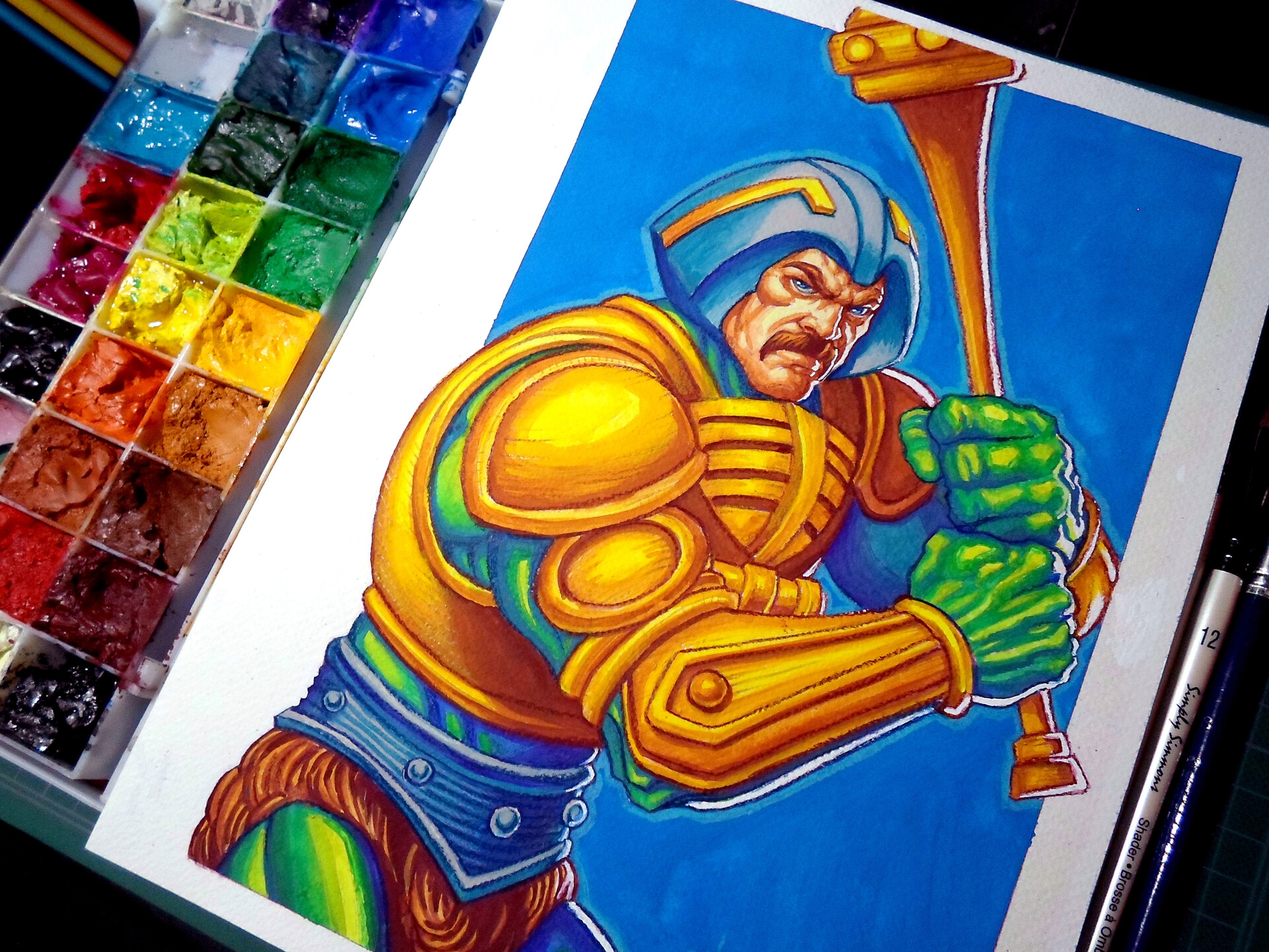 tezco13 - Man-at-Arms(MOTU), traditional painting (Gouache)